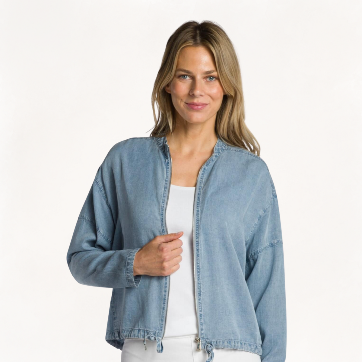 Tencel Denim Zip Jacket | Fig Love Clothing Co.